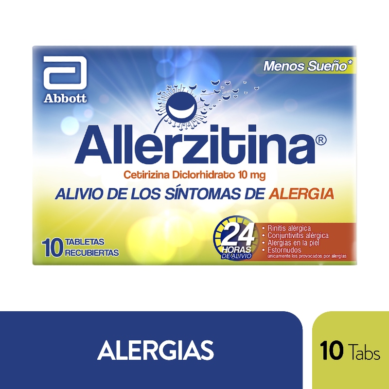 ALLERZITINA 10 MG 10 TABLETAS - Farmacenter Los Cipreses